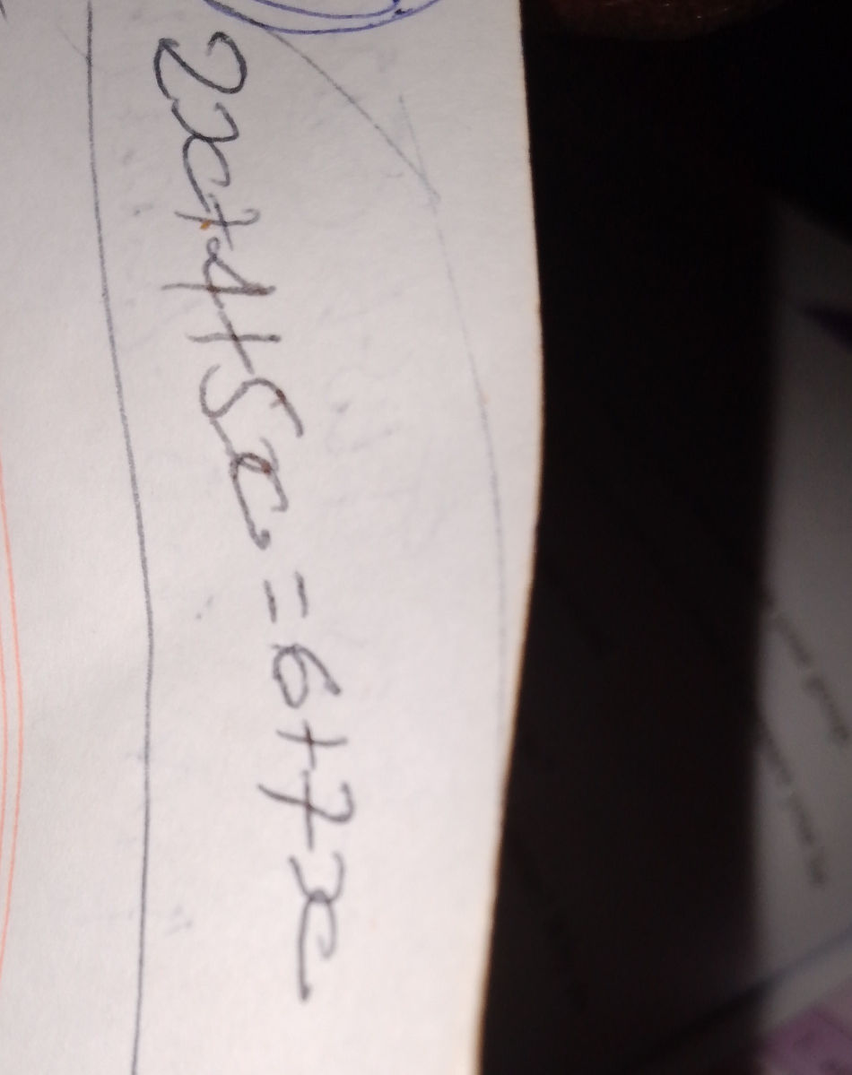 Solving Linear Equations: 2x + 4 + 5x = 6 + | StudyX