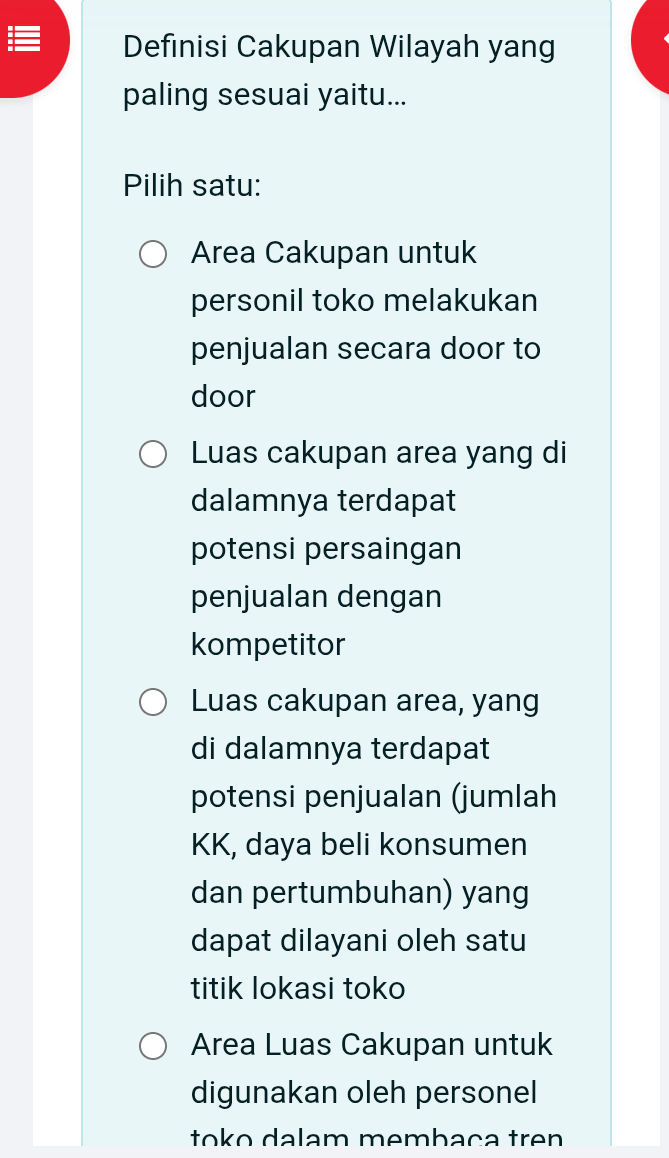 Definisi Cakupan Wilayah yang paling sesuai | StudyX