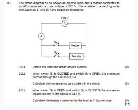 9.2 The circuit diagram below shows an | StudyX
