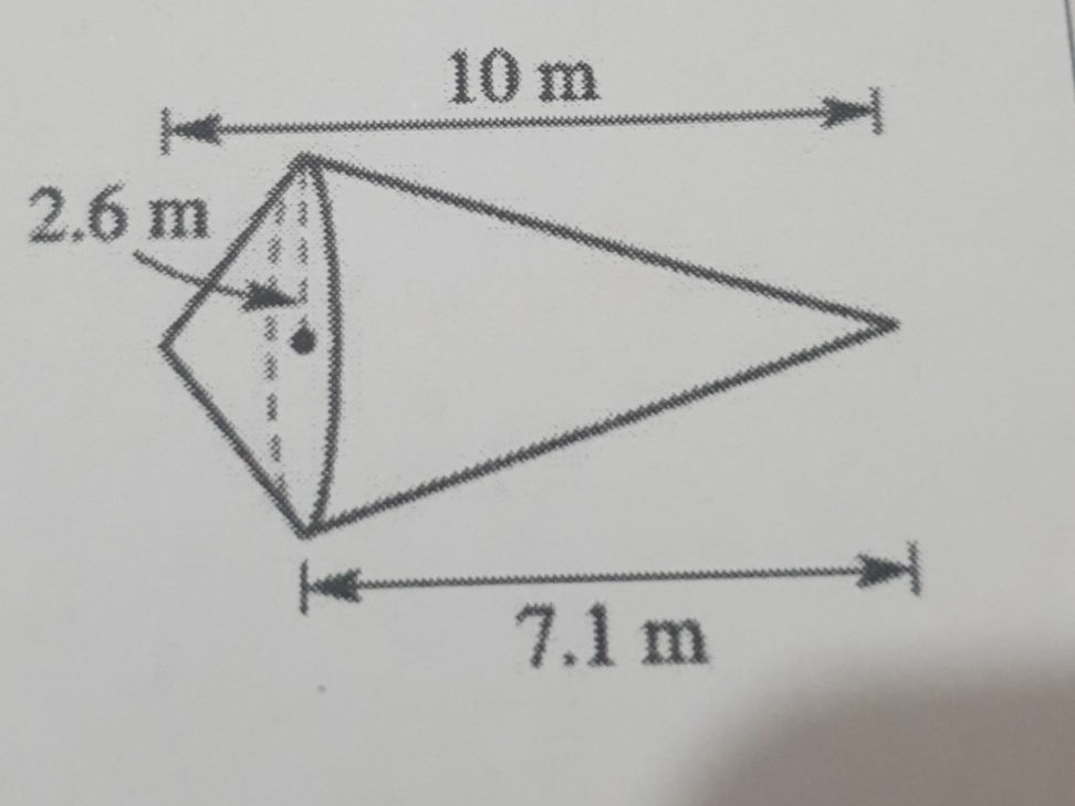 The image shows a 3D shape with dimensions | StudyX