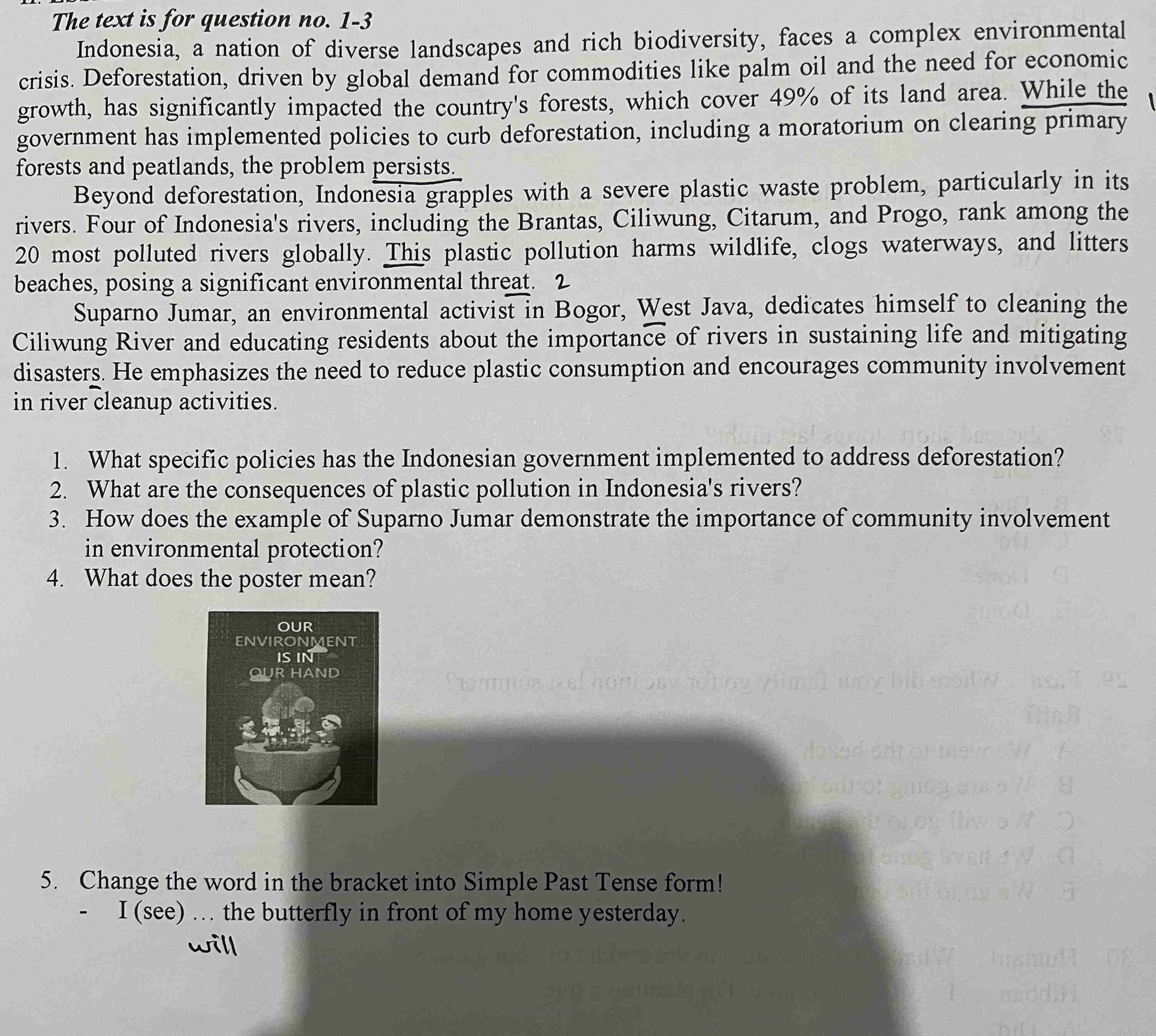 1. What specific policies has the Indonesian | StudyX