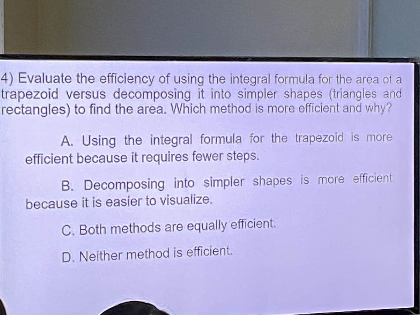 4) Evaluate the efficiency of using the | StudyX