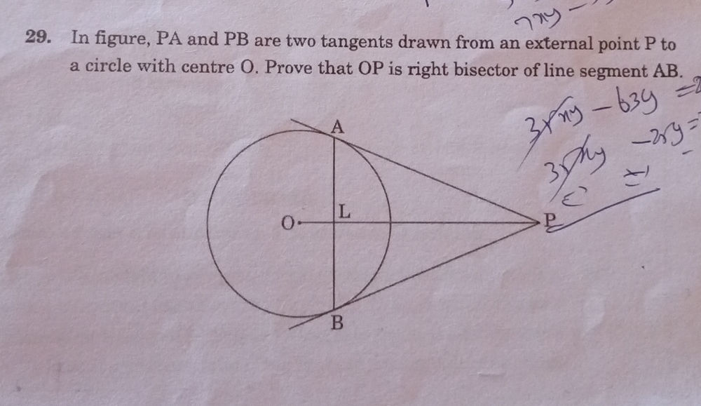 29. In figure, PA and PB are two tangents | StudyX