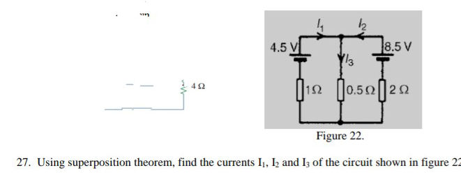 27. Using superposition theorem, find the | StudyX