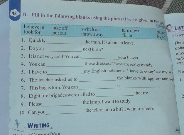 B. Fill in the following blanks using the | StudyX