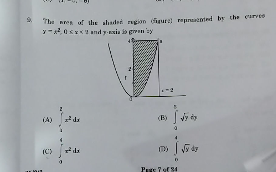 9. The area of the shaded region (figure) | StudyX