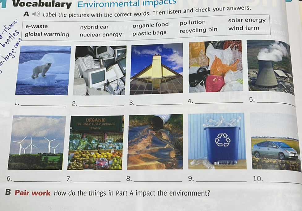 Vocabulary Environmental impacts A Label | StudyX