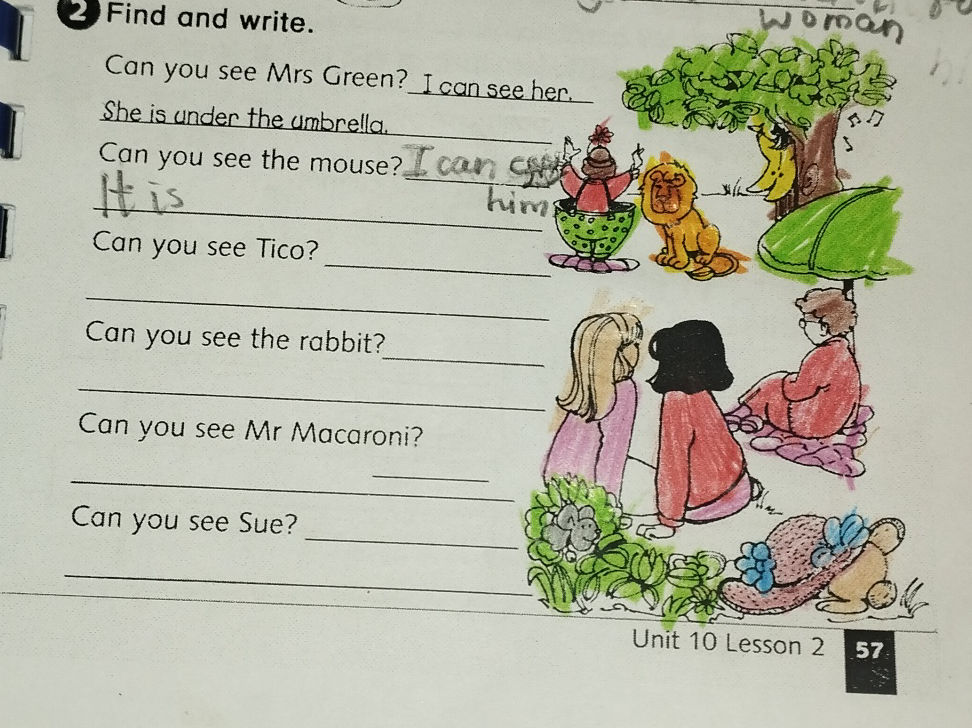2 Find and write. Can you see Mrs Green? I | StudyX
