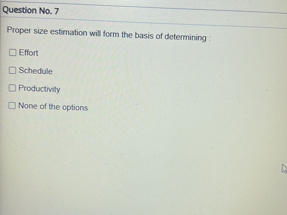 Proper size estimation will form the basis | StudyX