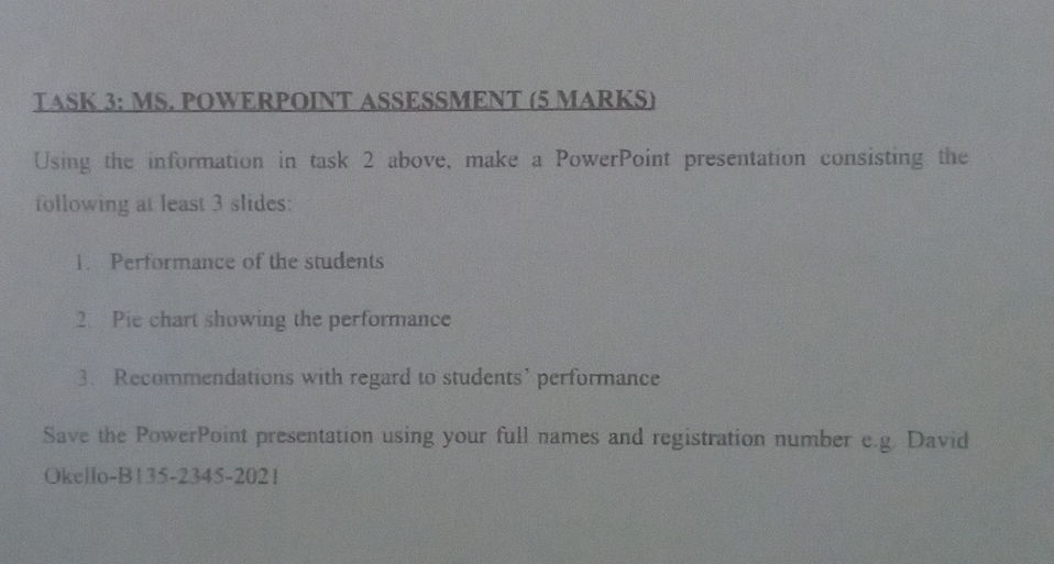 TASK 3: MS. POWERPOINT ASSESSMENT (5 MARKS) | StudyX