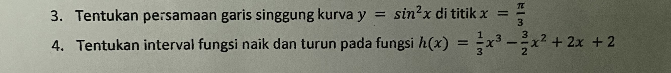 3. Tentukan persamaan garis singgung kurva | StudyX
