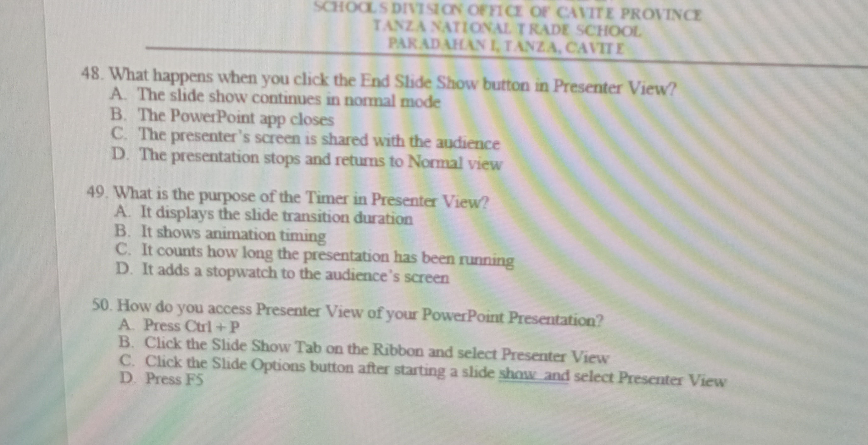 What happens when you click the End Slide