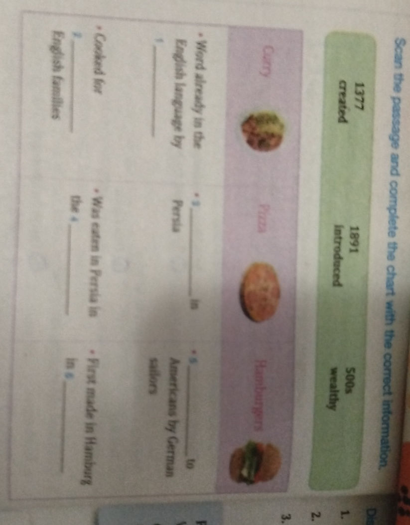 Scan the passage and complete the chart with | StudyX