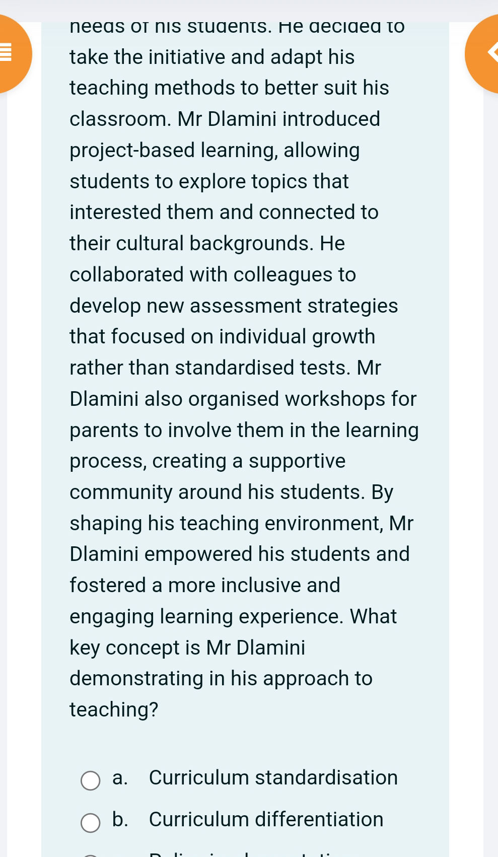 What key concept is Mr Dlamini demonstrating | StudyX