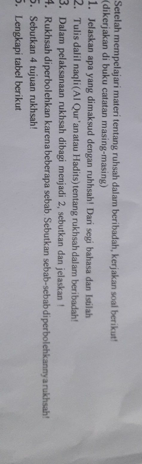 Setelah mempelajari materi tentang ruhsah | StudyX