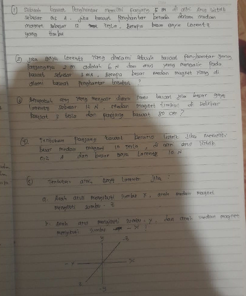 (1) Sebuah kawat penghantar memiliki panjang | StudyX