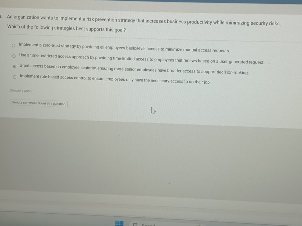 5. An organization wants to implement a risk | StudyX