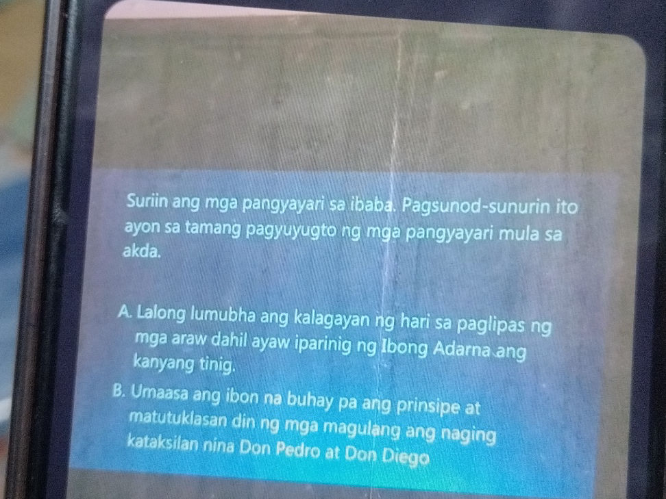 Suriin ang mga pangyayari sa ibaba. | StudyX