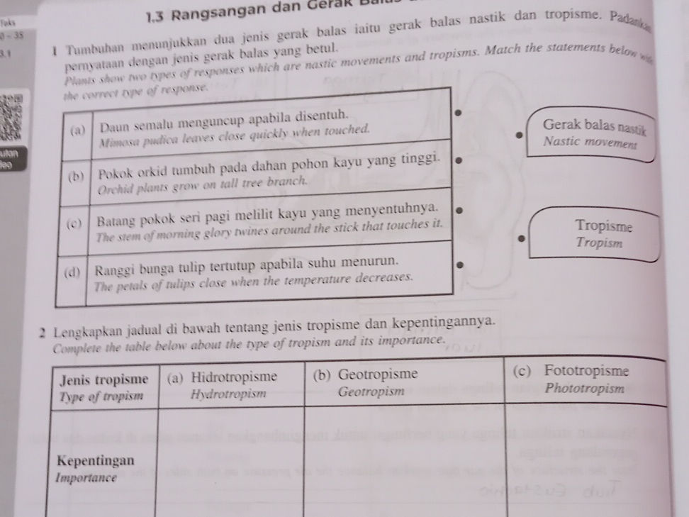 1. Tumbuhan menunjukkan dua jenis gerak | StudyX