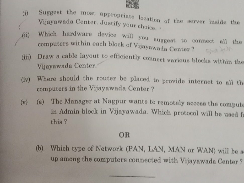 (i) Suggest the most appropriate location of | StudyX