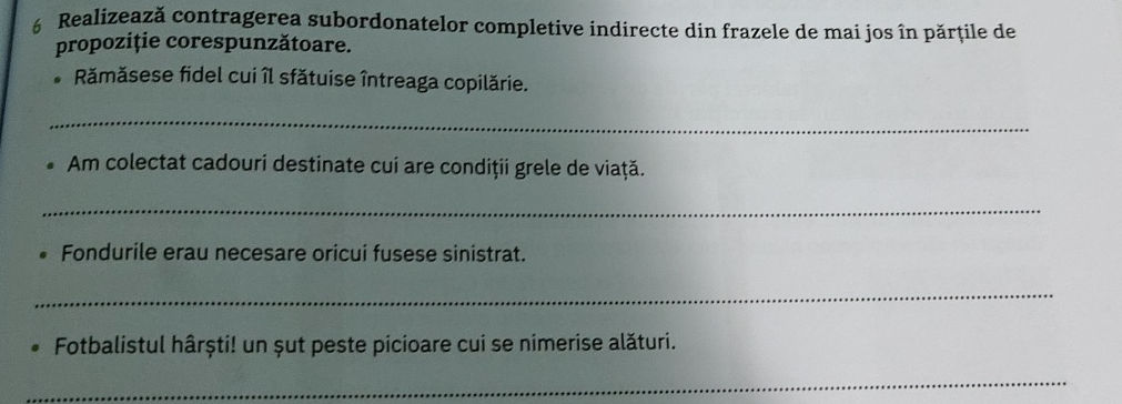 6 Realizează contragerea subordonatelor | StudyX