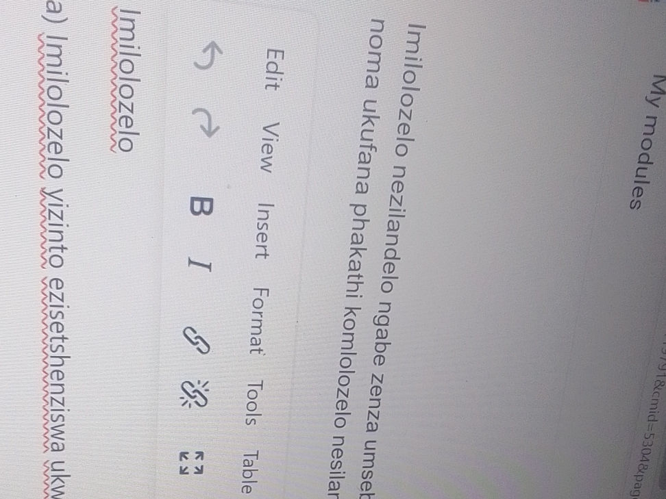 Imilolozelo nezilandelo ngabe zenza | StudyX