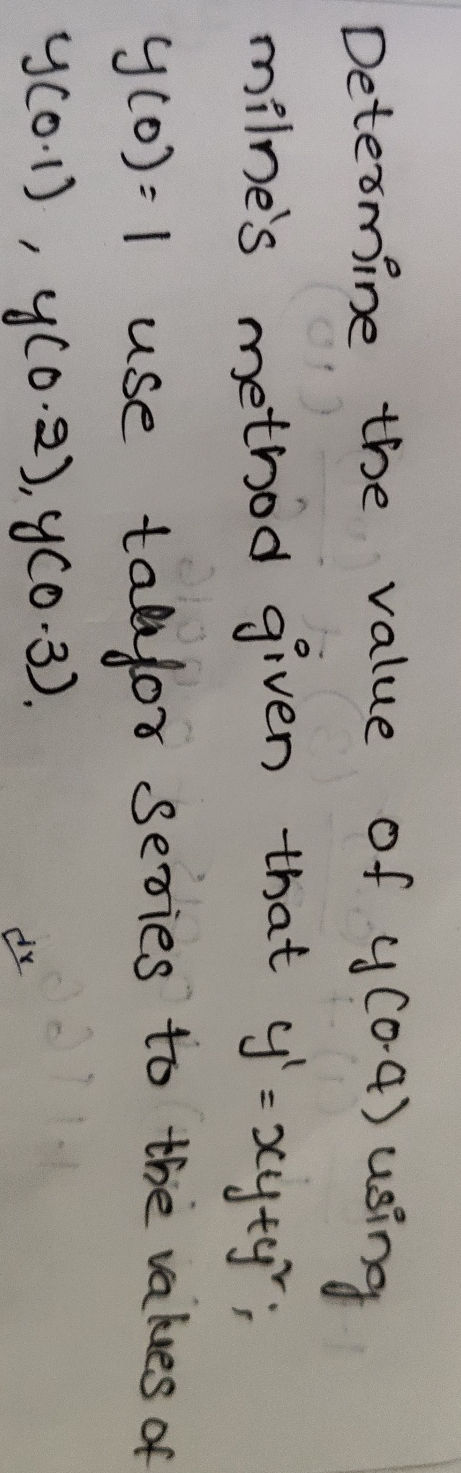 Determine the value of y(0.4) using Milne's | StudyX