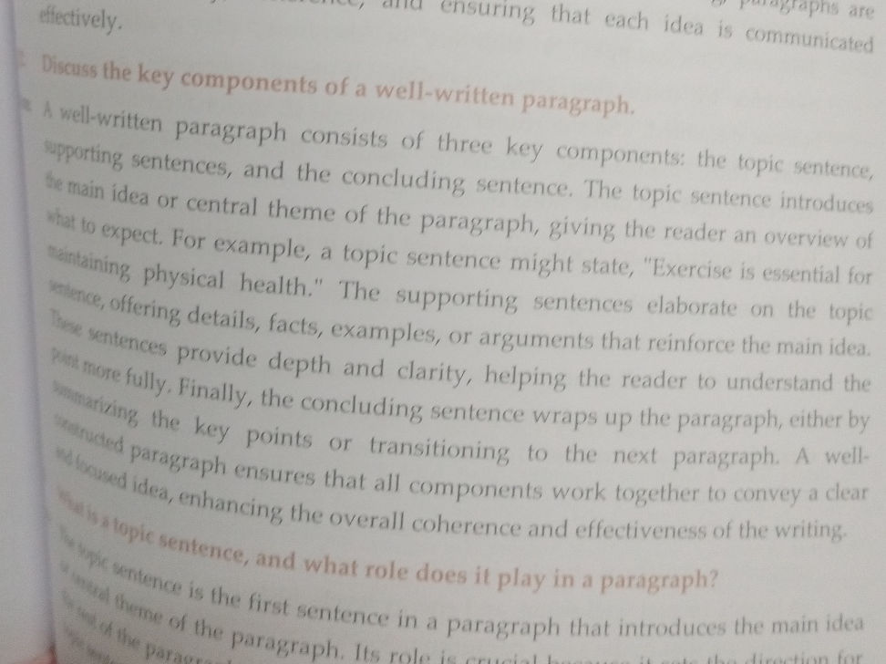 Discuss the key components of a well-written | StudyX