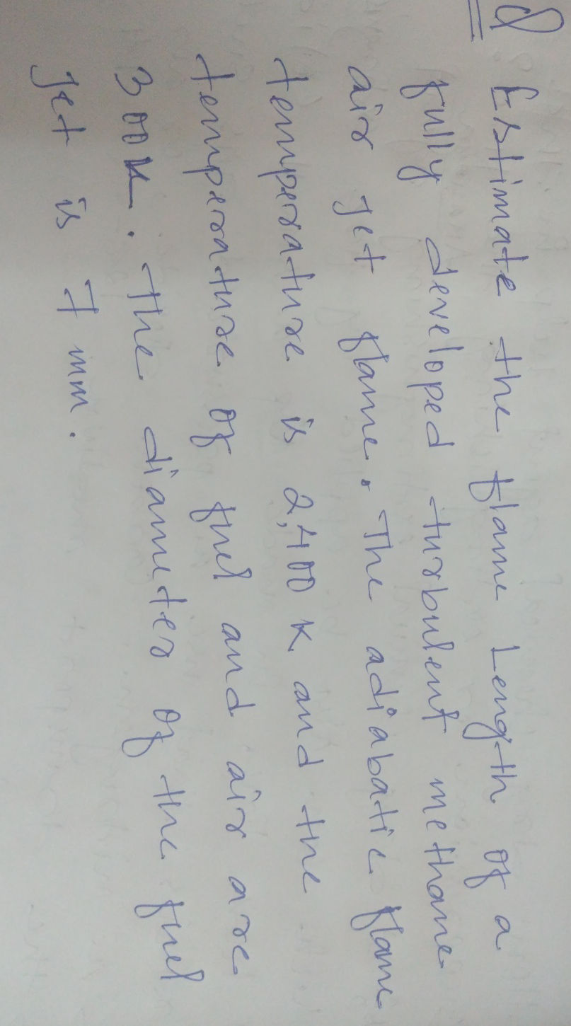 Estimate the flame length of a fully | StudyX