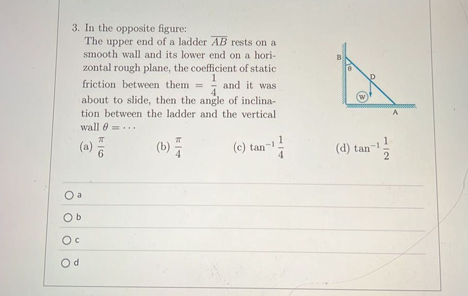 3. In the opposite figure: The upper end of | StudyX