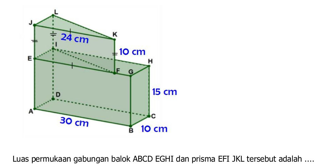 Luas permukaan gabungan balok ABCD EGHI dan | StudyX