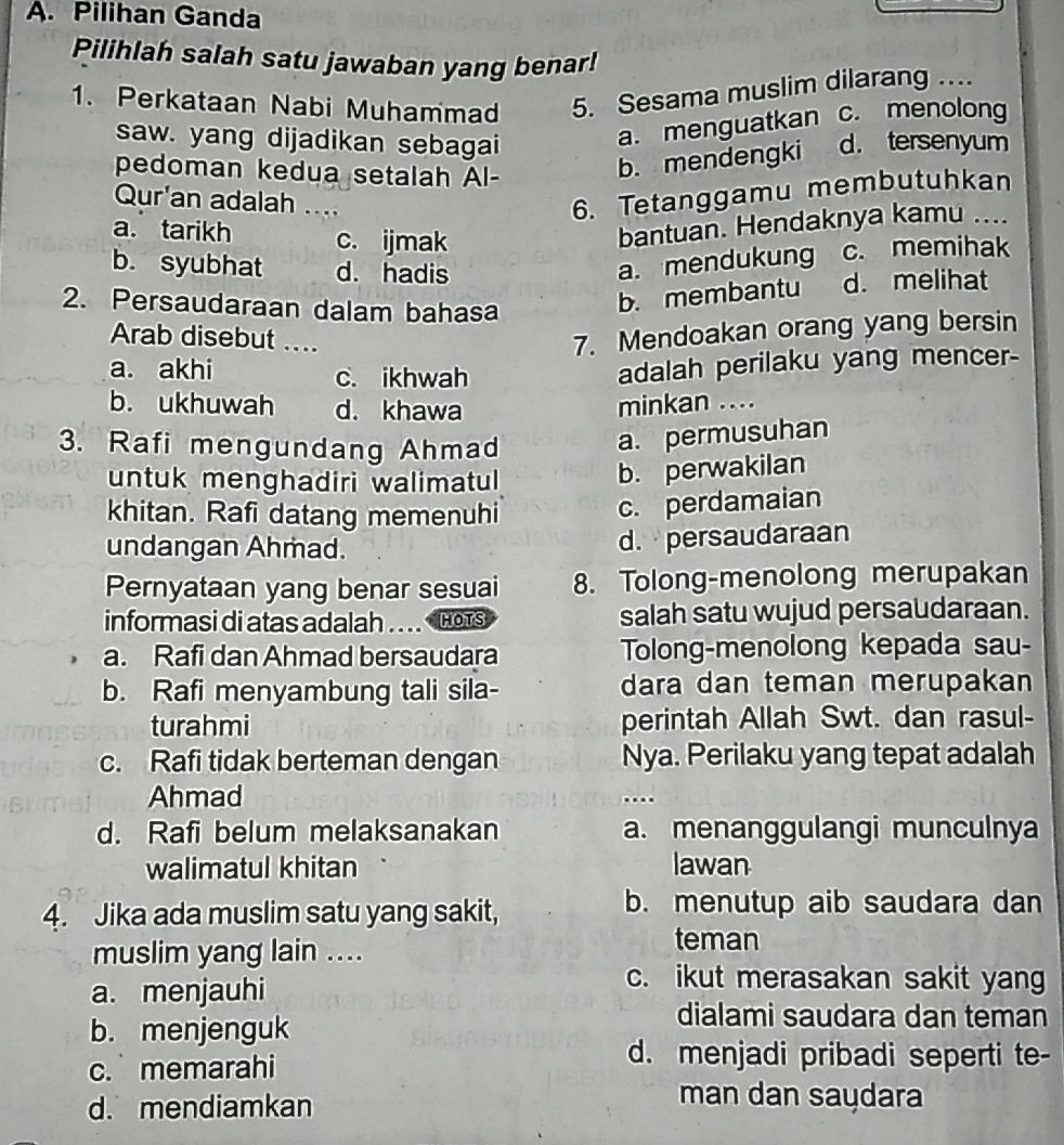 1. Perkataan Nabi Muhammad saw. yang | StudyX