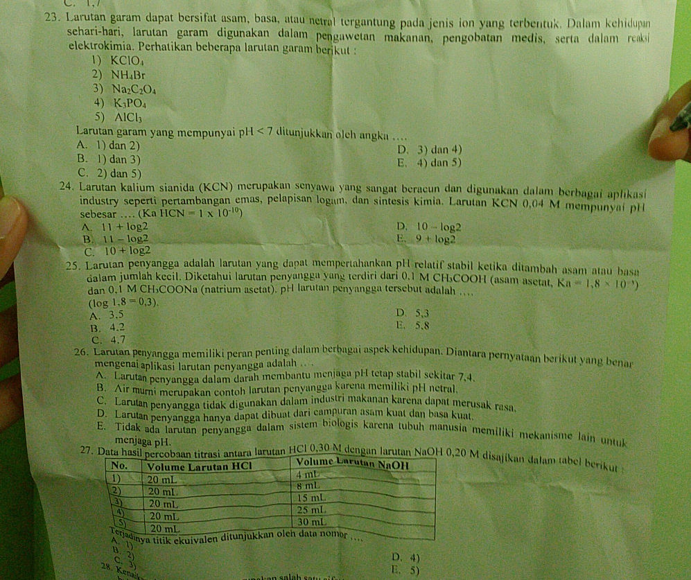 23. Larutan garam dapat bersifat asam, basa, | StudyX