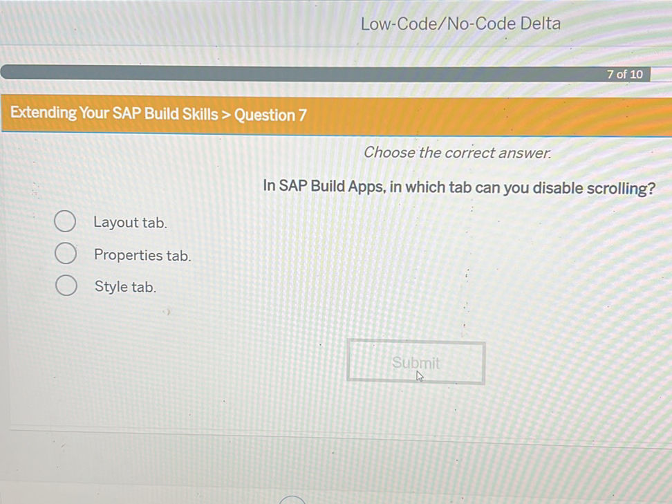Choose the correct answer. In SAP Build | StudyX