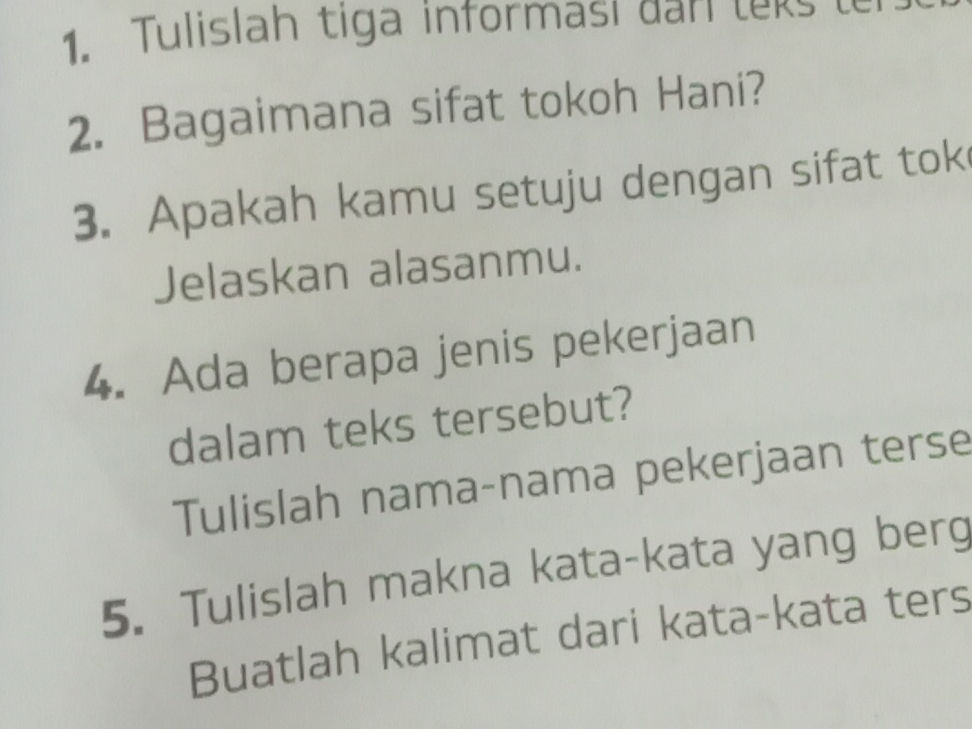 1. Tulislah tiga informasi dari teks | StudyX