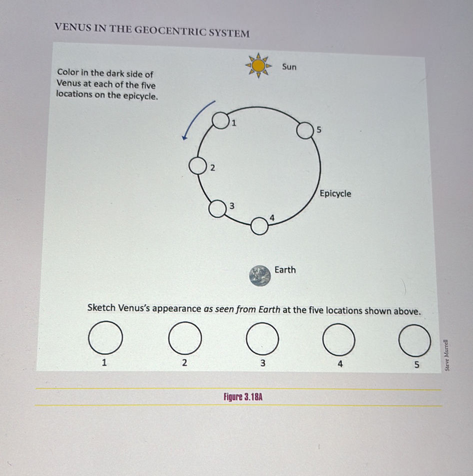 Color in the dark side of Venus at each of | StudyX