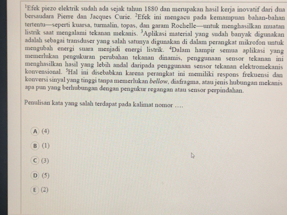 Penulisan kata yang salah terdapat pada | StudyX