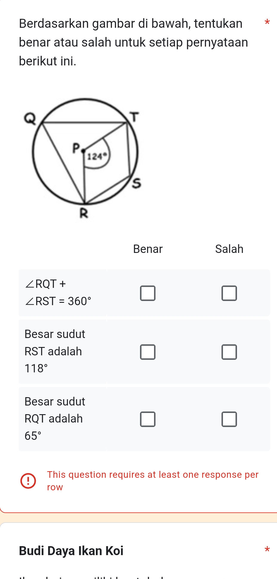 Berdasarkan gambar di bawah, tentukan benar | StudyX
