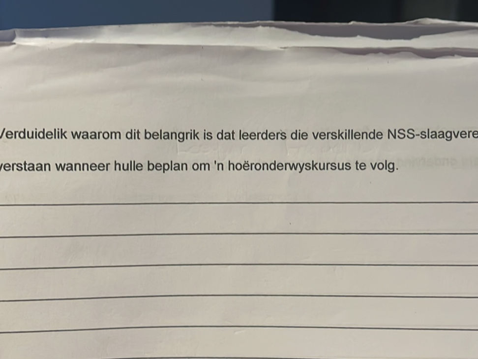 Verduidelik waarom dit belangrik is dat | StudyX