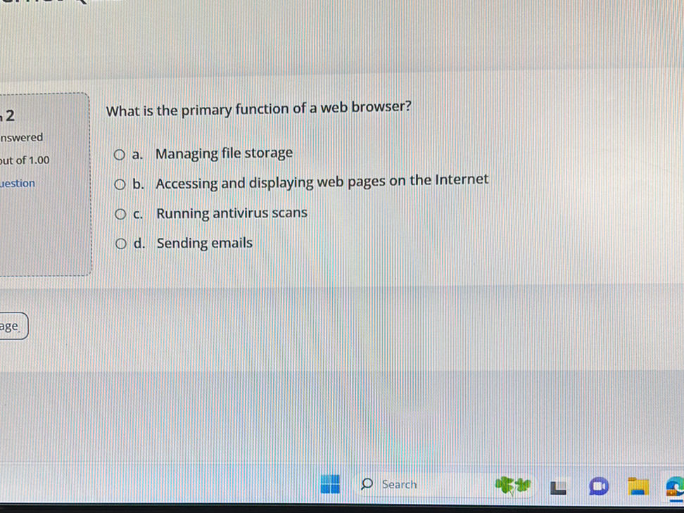 What is the primary function of a web | StudyX