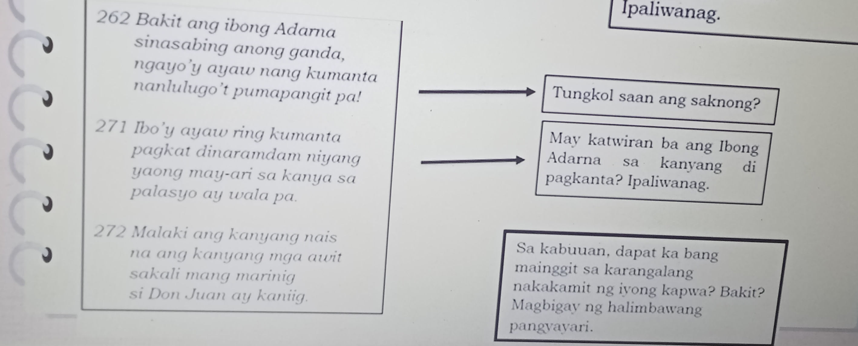 262 Bakit ang ibong Adarna sinasabing anong | StudyX