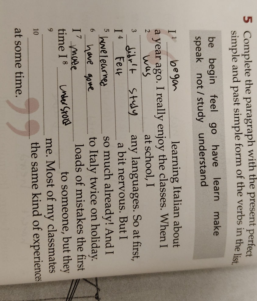 5 Complete the paragraph with the present | StudyX