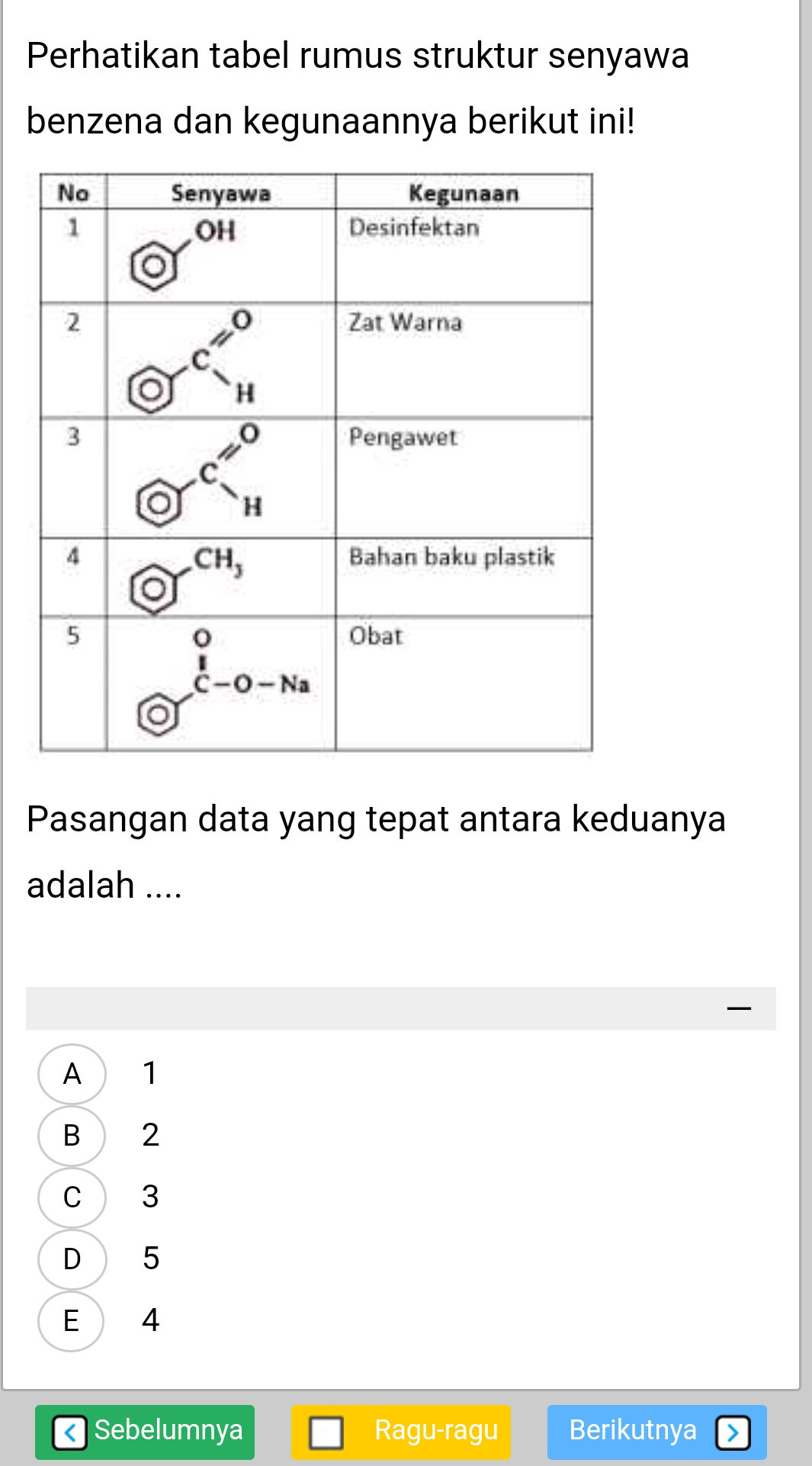 Perhatikan tabel rumus struktur senyawa | StudyX
