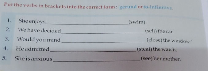 Put the verbs in brackets into the correct | StudyX