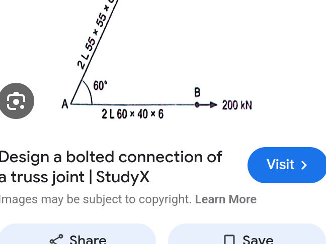 Design a bolted connection of a truss joint. | StudyX