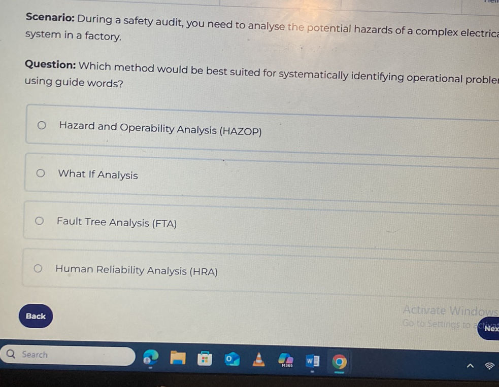 Scenario: During a safety audit, you need to | StudyX