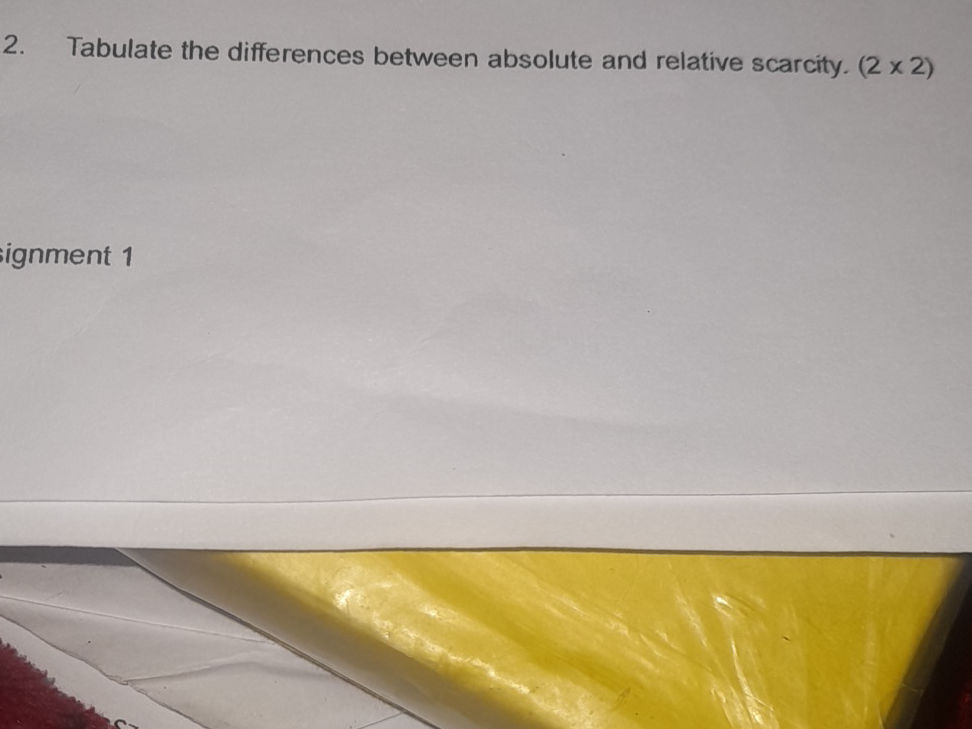 2. Tabulate the differences between absolute | StudyX