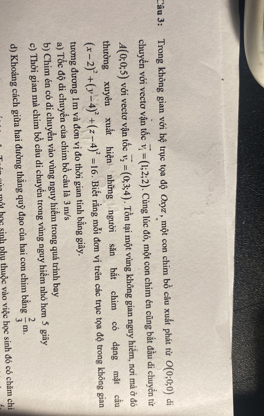 Trong không gian với hệ trục tọa độ Oxyz, | StudyX