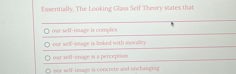 Essentially, The Looking Glass Self Theory | StudyX