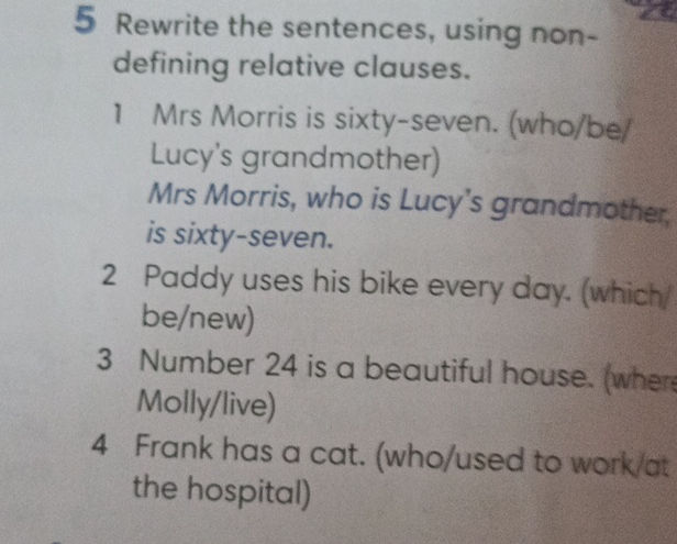 5 Rewrite the sentences, using non-defining | StudyX